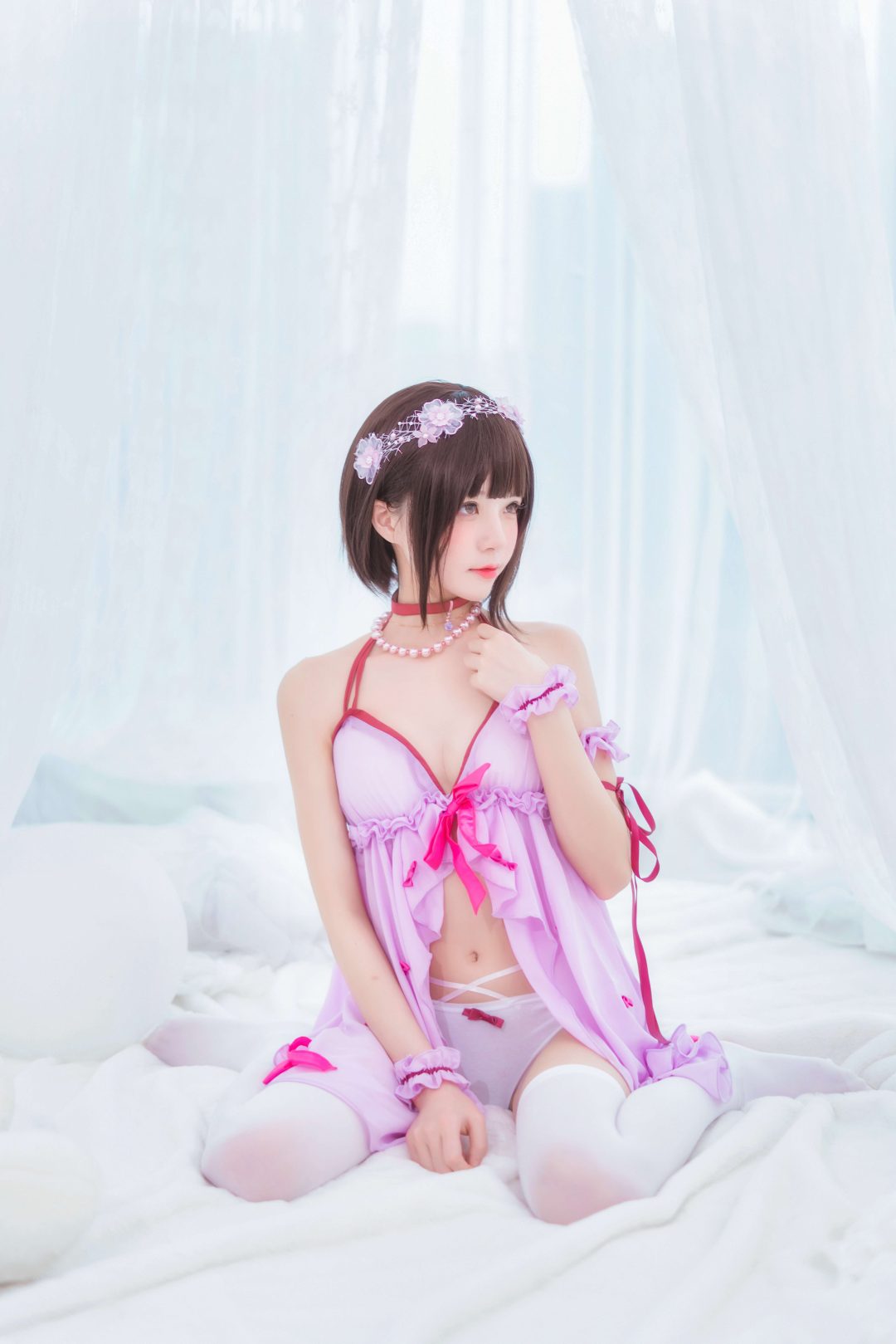 Coser@桜桃喵 Vol.034 加藤惠 紫色小睡裙 (38p)[516.59 MB] - idolcos